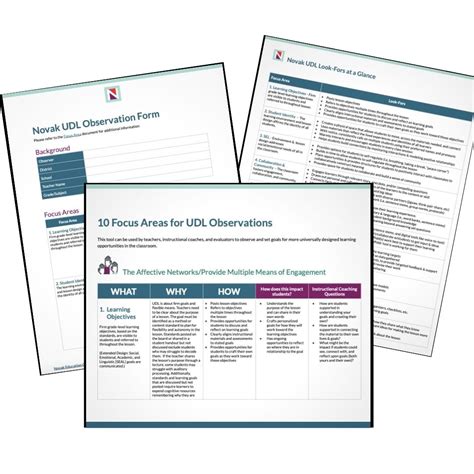 10 Focus Areas For Udl Observations Resource Download