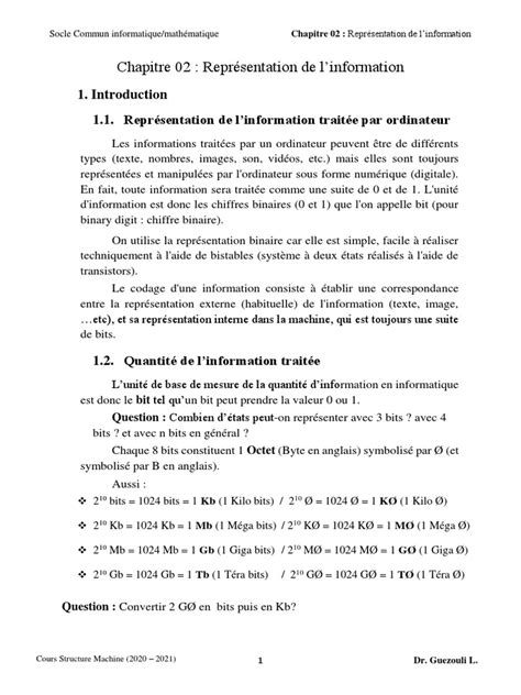 Calcul Binaire Pdf Bit Multiplication