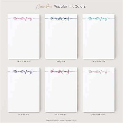Flowing Script Personalized Notepad Curio Press