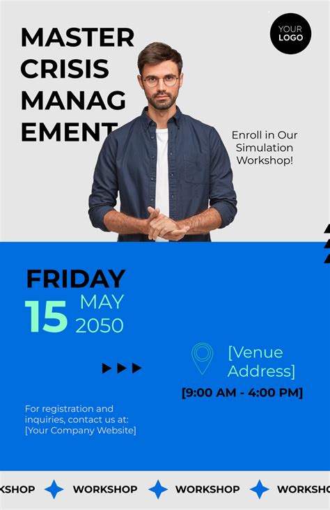 Free Crisis Management Simulation Workshop Poster Template Edit