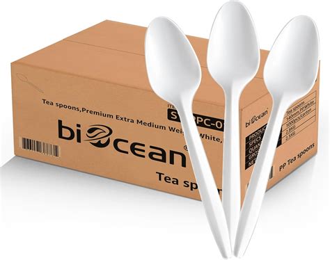 1000pcs Disposable Plastic Teaspoons Bulk Spoons White