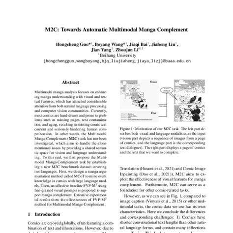 M2c Towards Automatic Multimodal Manga Complement Acl Anthology