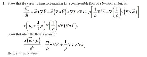 Video Solution Show That The Vorticity Transport Equation For A