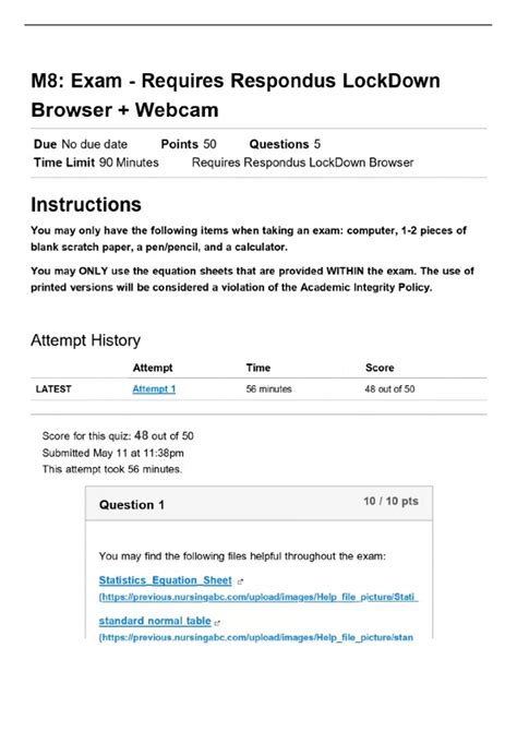 Math 110 Module 8 Exam Latest 2025 Math110 Introduction To Statistics Portage Learning