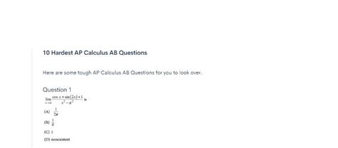 Practice Questions For Ap Maths Rcalculus