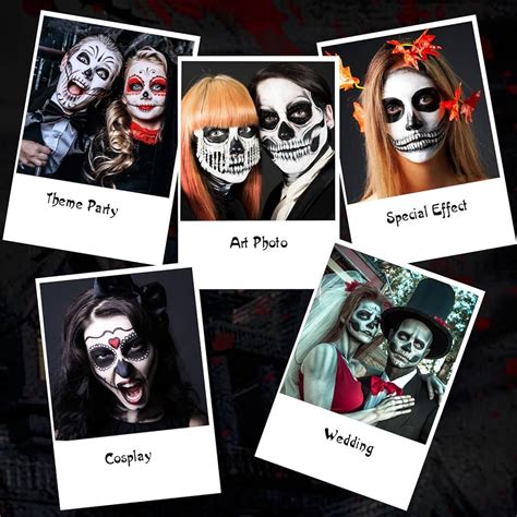 Peinture De Visage Noir Et Blanc Pour Halloween
