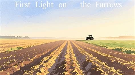 Free Plowed Earth Sunrise Image Agriculture Watercolor Illustration