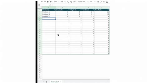 Matriz Gut Em Excel Planilha Para Baixar Grátis