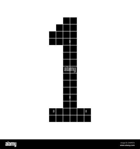 Number 1 One 3d Cube Pixel Shape Minecraft 8 Bit Stock Vector Image And Art Alamy