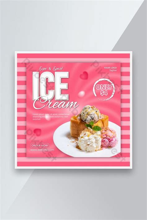 여름 특별 맛있는 아이스크림 소셜 미디어 배너 포스트 디자인 Ai 무료 다운로드 Pikbest