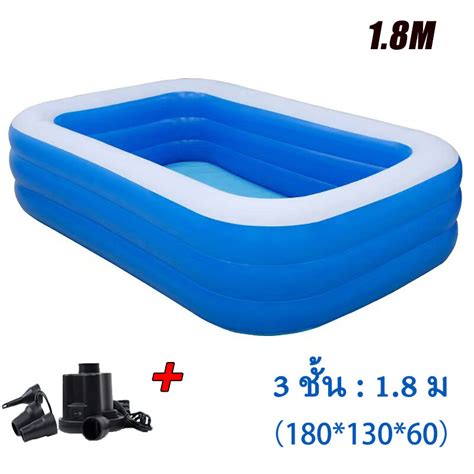 สระน้ำเป่าลม 3 ชั้น 2เมตร 3เมตร สระว่ายน้ำเด็ก สระน้ำขนาดใหญ่ Swimming Pool สระน้ำครอบครัว สระ