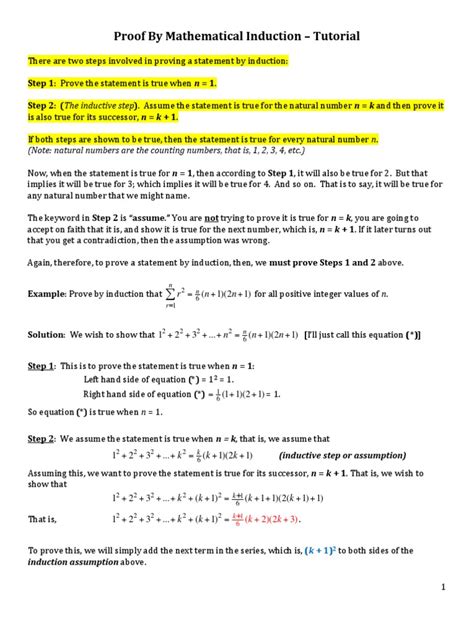 Pdf Mathematical Induction Tutorial Dokumentips