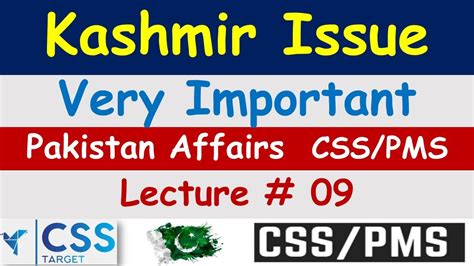 Kashmir Issue Pakistan Affairs Lecture 9 Css Pms Youtube