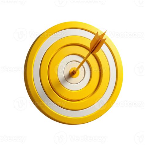 Un Amarillo Y Blanco Objetivo Es Mostrado Con Un Flecha Perfectamente