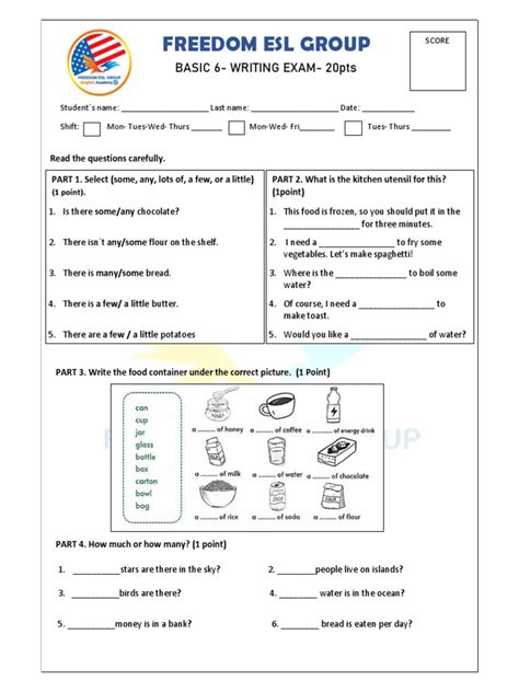 Basic 6 Final Exam Pdf Foods Cuisine