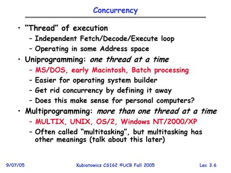Cs162 Operating Systems And Systems Programming Lecture 3 Concurrency Processes Threads And