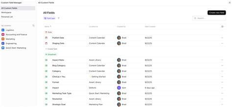 Intro To Custom Field Manager Clickup Help