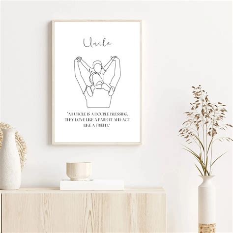 Uncle Quote And Line Art Print Uncle T Etsy