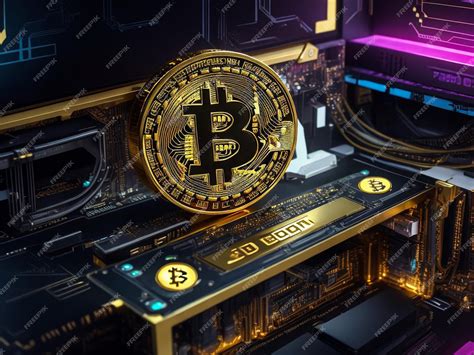 Premium Photo Kind Of Bitcoin Crypto Currency Structure On Gold Bitcoin Chip Circuit System