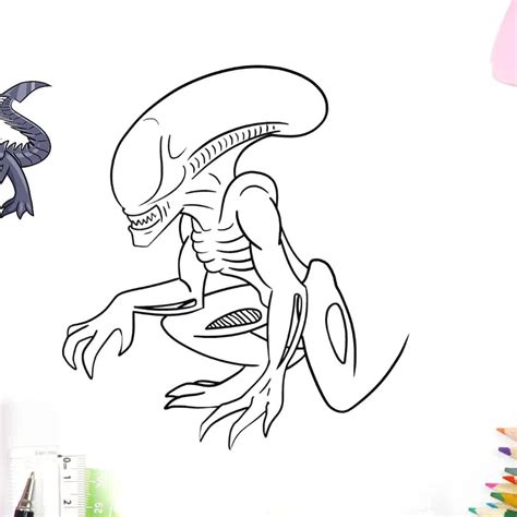 How To Draw An Xenomorph Alien Step By Step Movies Pop How To Draw A