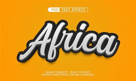 Premium Psd Editable Text Effect Africa 3d Style