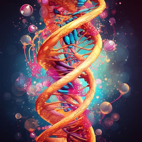 Premium Ai Image Human Cell Biology Dna Strands Molecular Structure