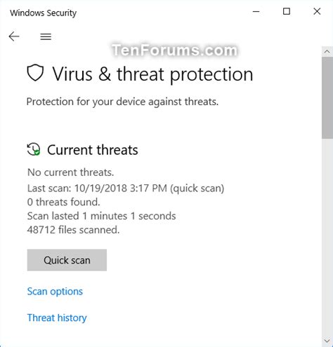 See All Current Threats In Windows Security For Windows 10 Tutorials