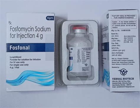 Vernal Biotech Fosfomycin Sodium Injection At Best Price In Mumbai Id 27434798448