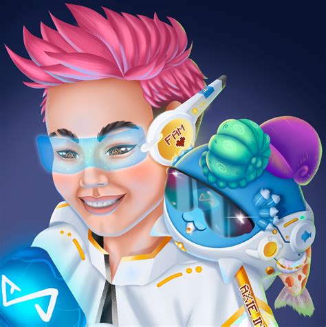 Eng Spa I Drawed An Axie Player With His Mystic Axie ♥ Davideazul — Hive