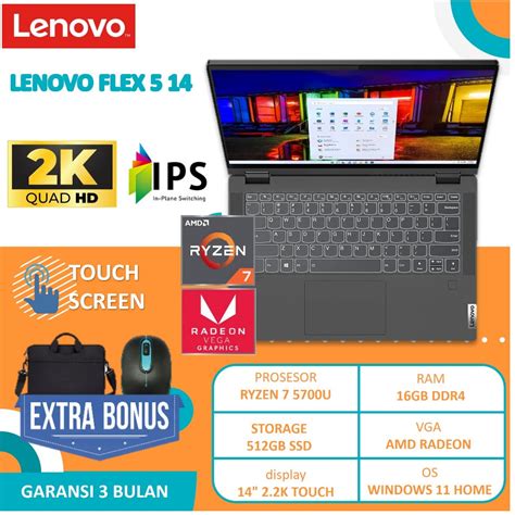 Jual Laptop Touch Screen LENOVO IDEAPAD FLEX 5 14 RYZEN 7 5700U 16 512 TOUCH GREY Shopee Indonesia