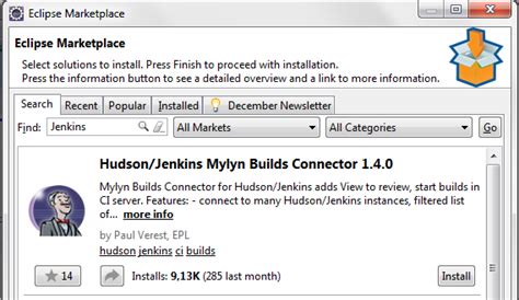 Installation Jenkins Eclipse Plugin EjnTricks
