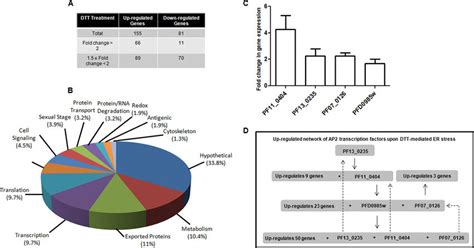 microarray based gene expression profiling of p falciparum upon dtt