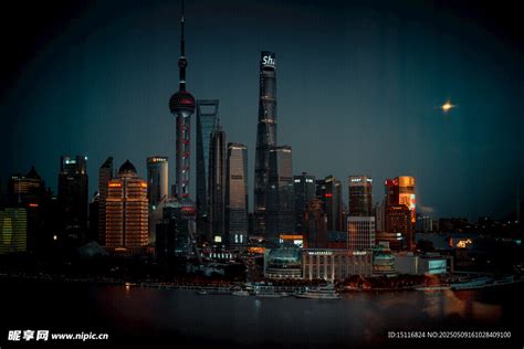 上海璀璨夜景城市天际线摄影图 国内旅游 旅游摄影 摄影图库 昵图网