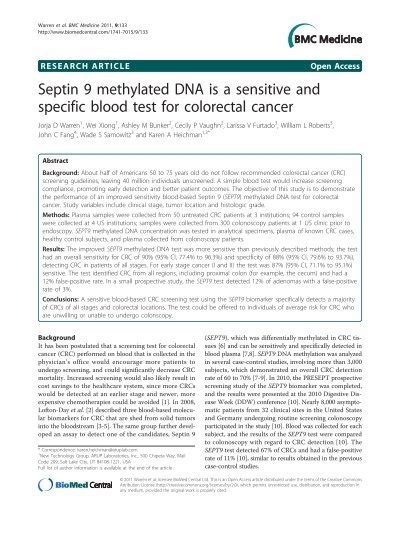 Septin 9 Arup Laboratories