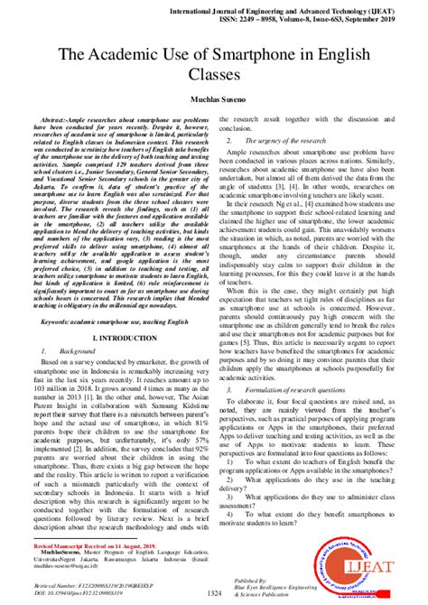 Pdf The Academic Use Of Smartphone In English Classes