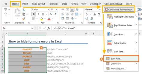 How To Hide Formula Errors In Excel