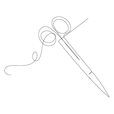 Premium Vector Continuous One Line Drawing Of Scissors Art Drawing And Illustration Scissors