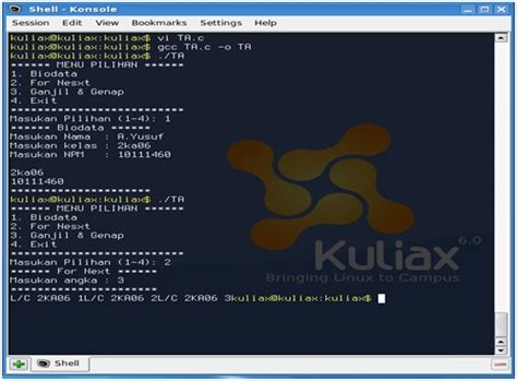 Note S Labsi Program Menu Bahasa C Linux Kuliax