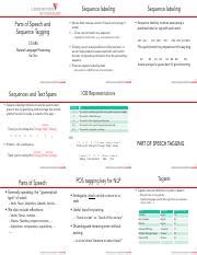 PoS And Sequence Tagging Pptx Pdf Sequence Labeling Parts Of Speech And Sequence Tagging