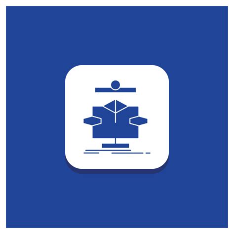 Blue Round Button For Algorithm Chart Data Diagram Flow Glyph Icon