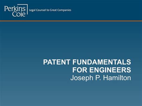 Patent Fundamentals For Engineers Ppt