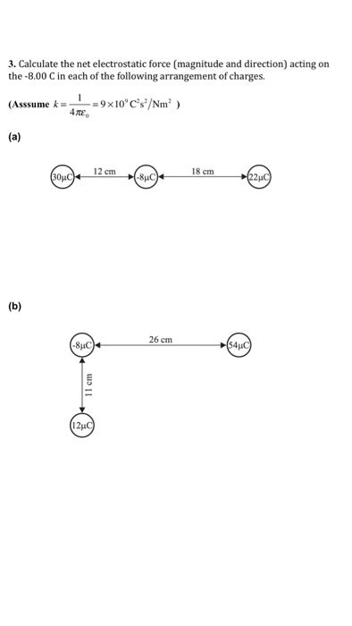 Solved Calculate The Net Electrostatic Force Magnitude And