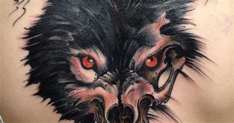 Half Wolf Face Half Skull Half Wolf Tattoo Download Projetos