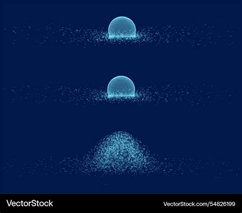 Abstract Globe Particles Sphere With Explosion Vector Image