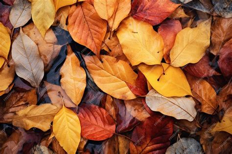 Crisp Fall Leaves Texture Natural Scene Photo Beautiful Leaf Texture