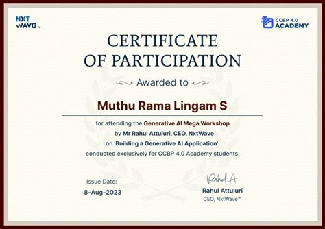 Muthu Rama Lingam S On Linkedin Ai Certificateofcompletion
