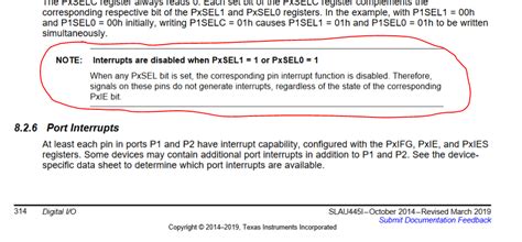 Msp430fr2111 P20 Interrupt Dependent On State Of Ecomp Output Msp