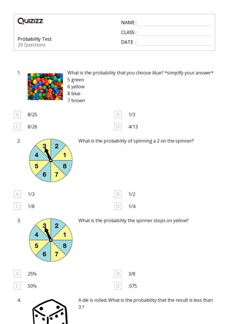 50 Probability And Combinatorics Worksheets On Quizizz Free And Printable