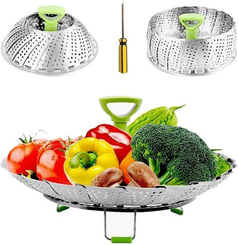 Stainless Steel Foldable Vegetable Steamer Basket For Cooking