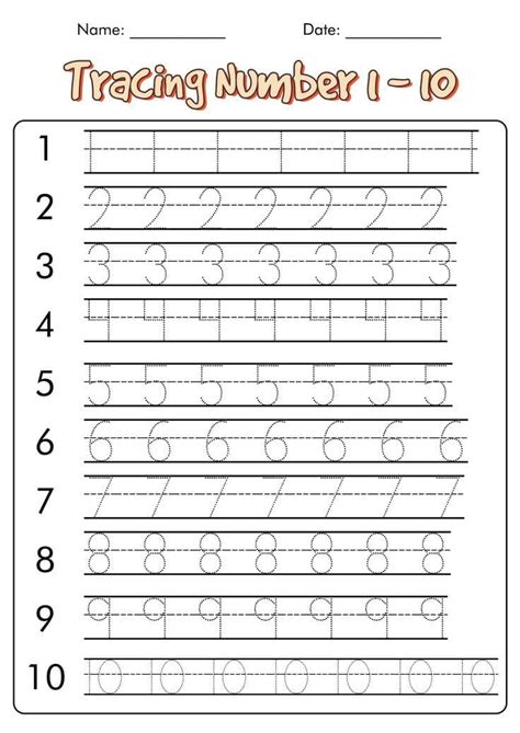 Number 1 10 Tracing Worksheets Free Free Download And Print For You